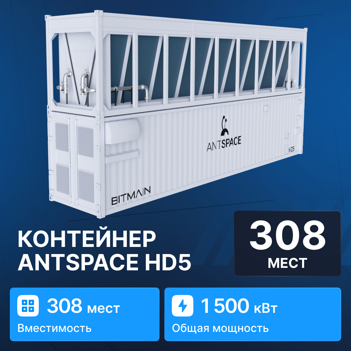 Container ANTSPACE HD5 308 - 40ft for crypto mining equipment ...
